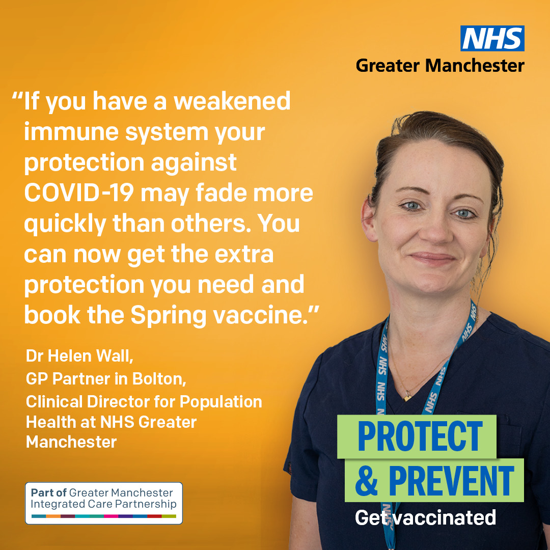 Spring Covid vaccine bookings now open - Trafford LCO